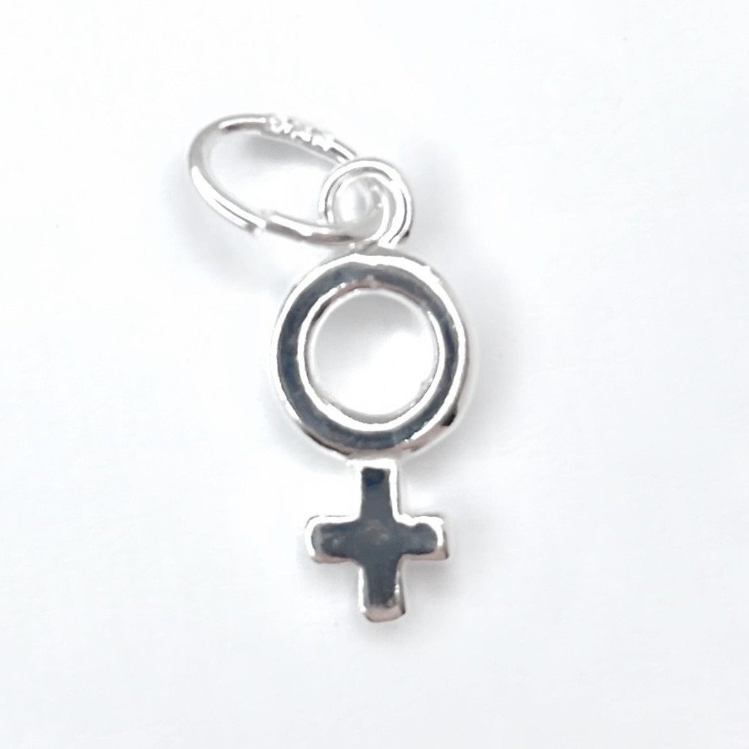 Sterling Silver Female Symbol Charm 10mm - Silver Female Symbol Charm ...