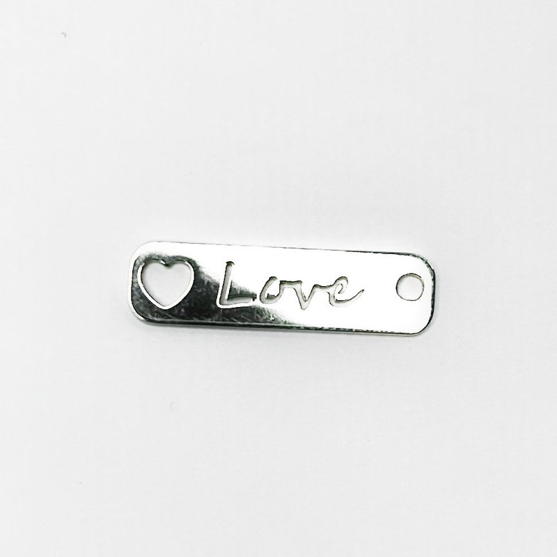 Sterling Silver Love Charm - Etsy