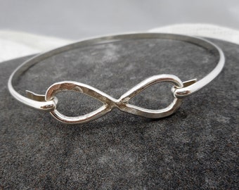 Sterling Silver Wrapped Bangle Bracelet Infinity Bangle - Etsy
