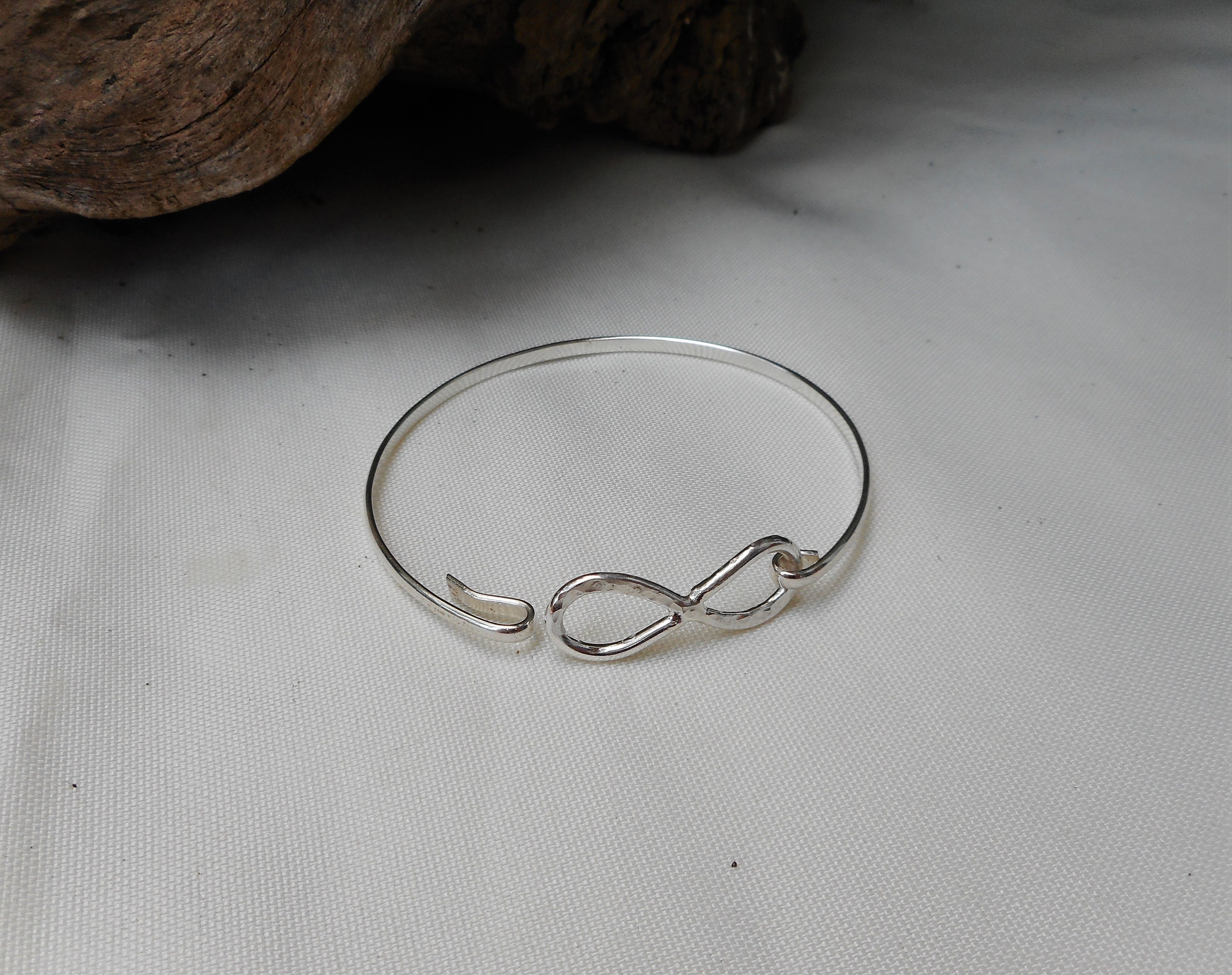 Sterling Silver Infinity Bangle Bracelet - Etsy