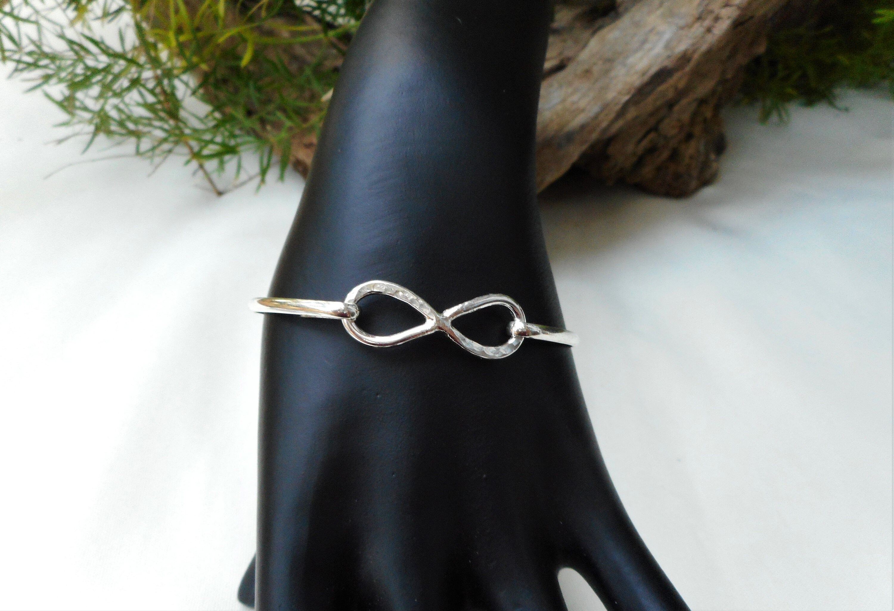 Sterling Silver Infinity Bangle Bracelet - Etsy