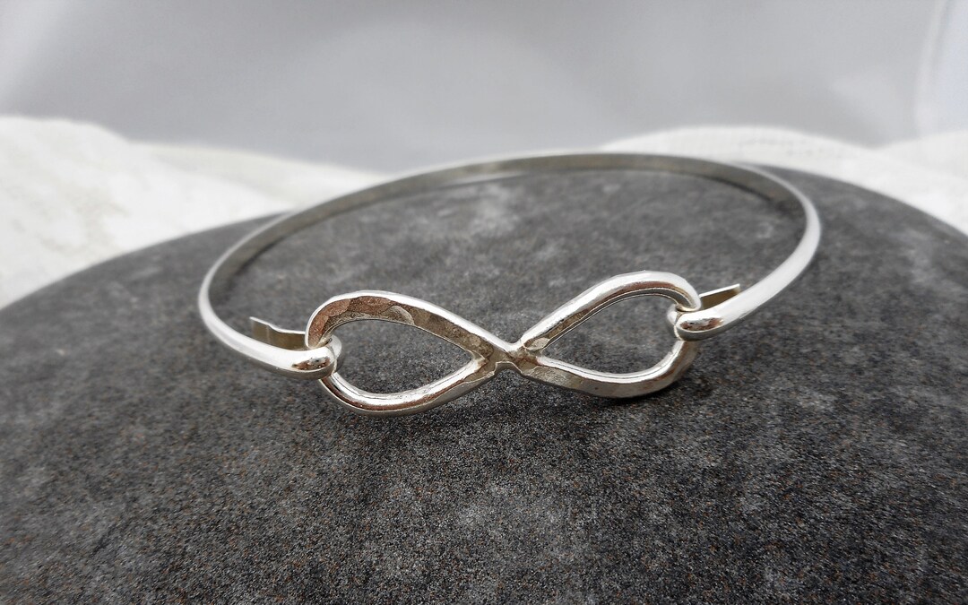 Sterling Silver Infinity Bangle Bracelet - Etsy