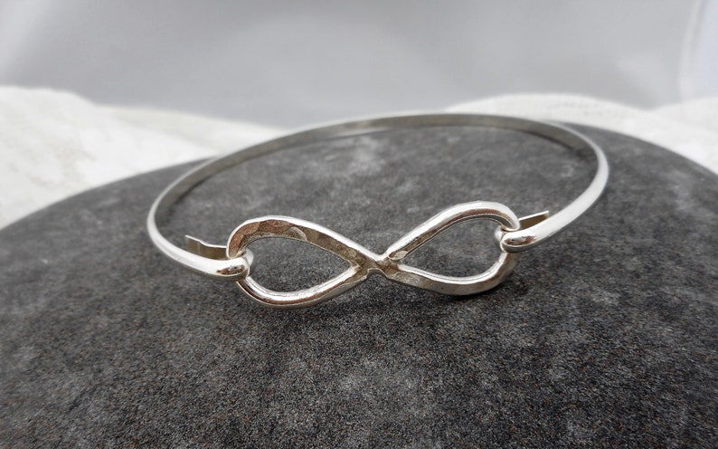 Sterling Silver Infinity Bangle Bracelet - Etsy