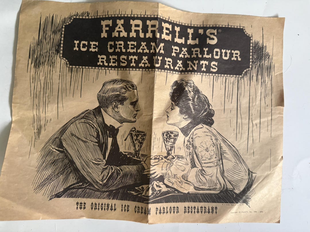Vintage 1970's Famous Farrell's Ice Cream Parlour Menu - Etsy