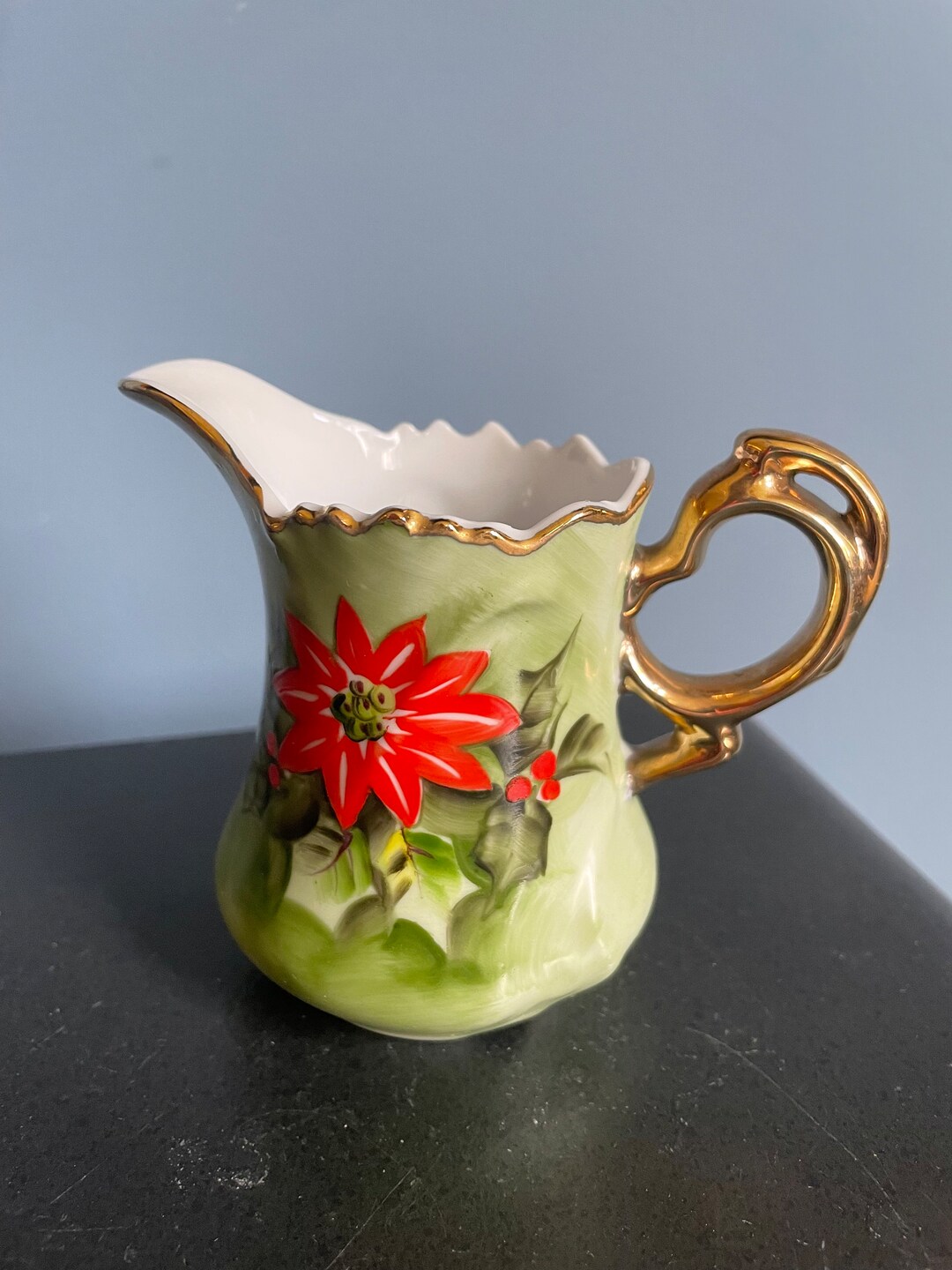 Limited Edition Lefton Poinsettia Creamer - Etsy