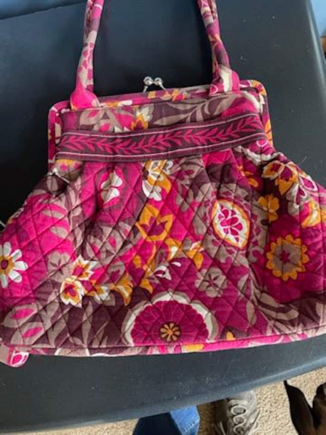 VERA BRADLEY CARNABY Alice Bag Kiss Lock Reds and Pinks - Etsy