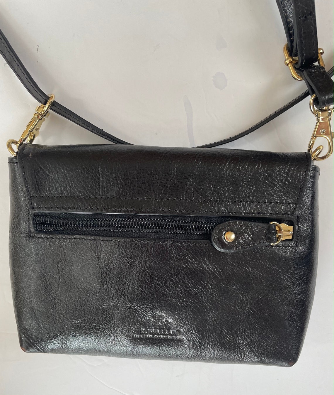 Rowallan Black Leather Crossbody Bag Purse - Etsy