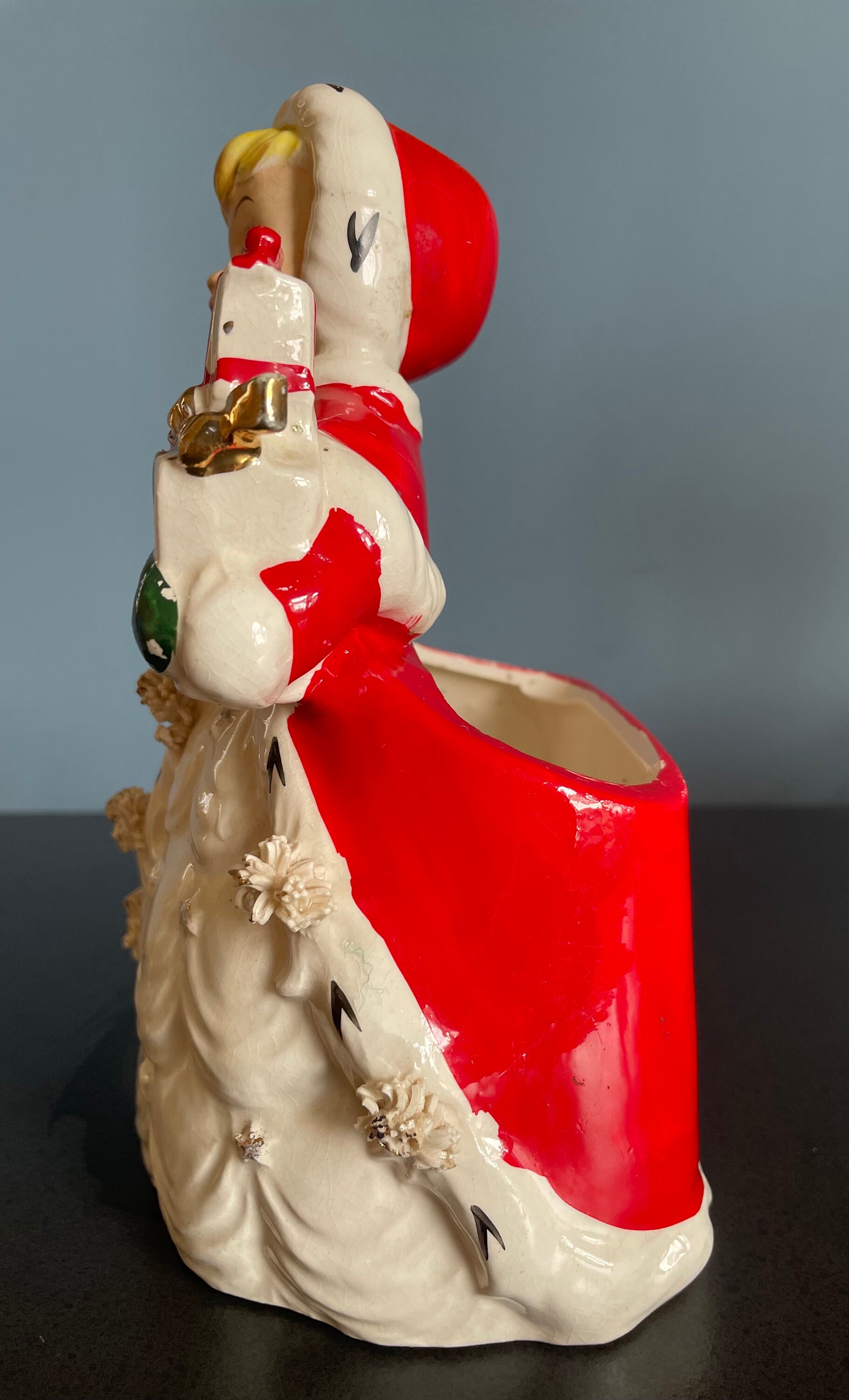Vintage 1957 Relpo Christmas Shopper Girl Vase - Etsy