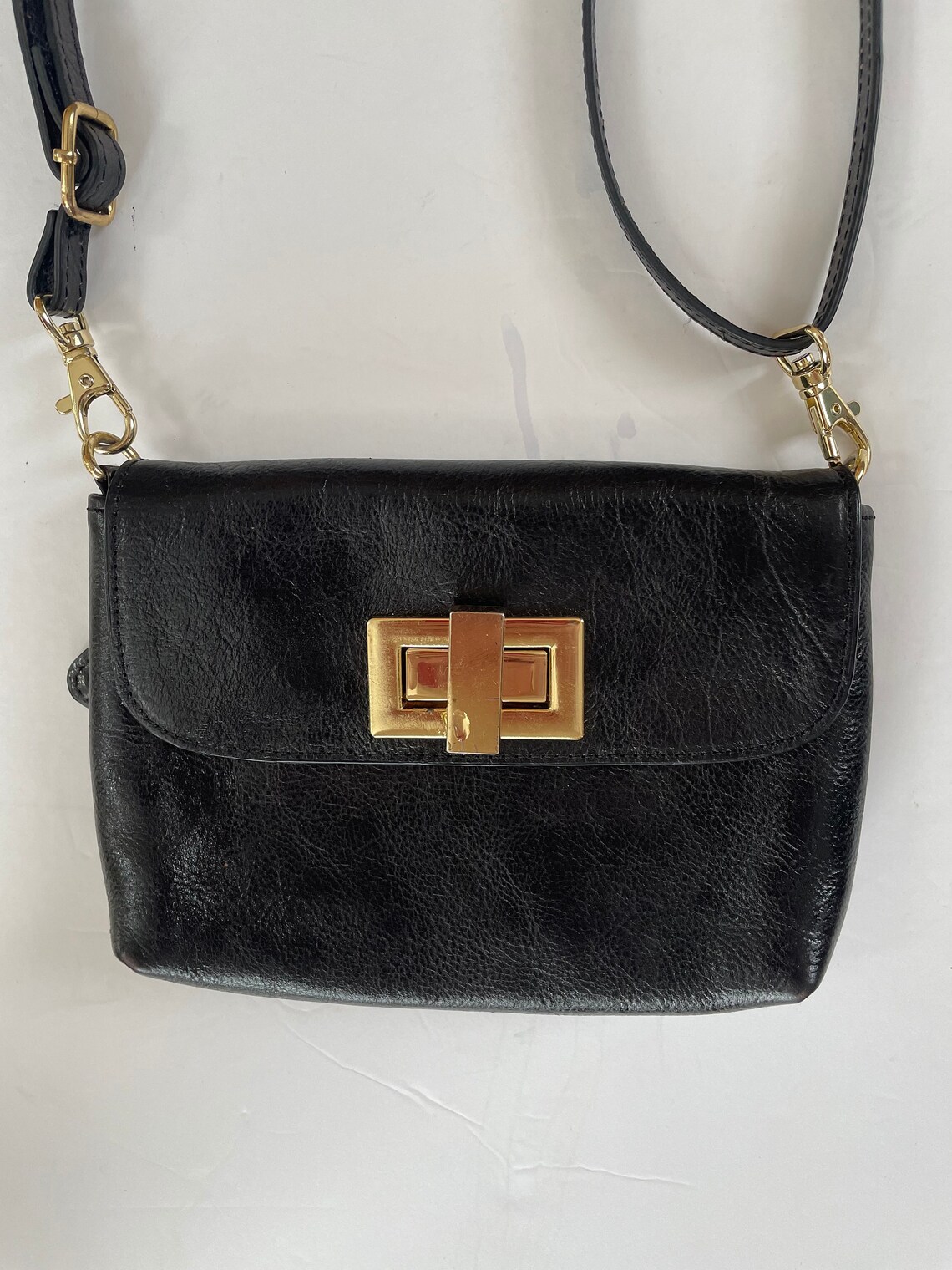 Rowallan Black Leather Crossbody Bag Purse - Etsy
