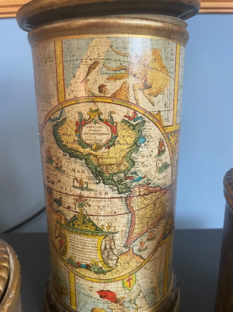 Vintage Old World Map Cartography Tall Ship Canister Set Italy - Etsy