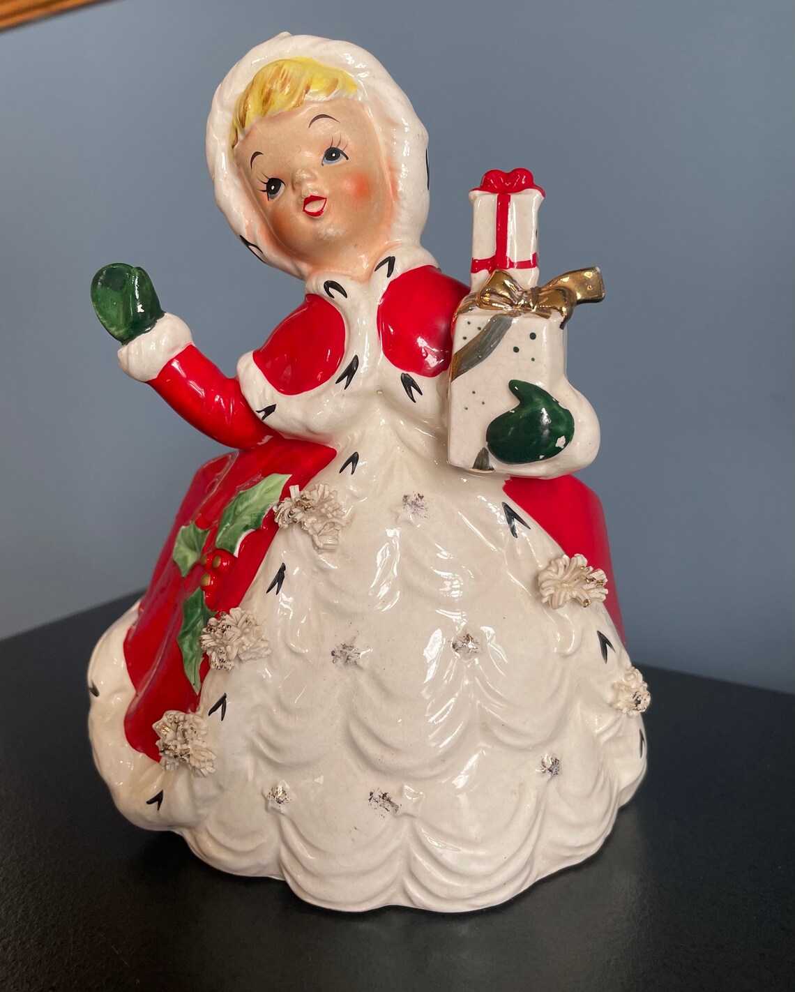 Vintage 1957 Relpo Christmas Shopper Girl Vase - Etsy