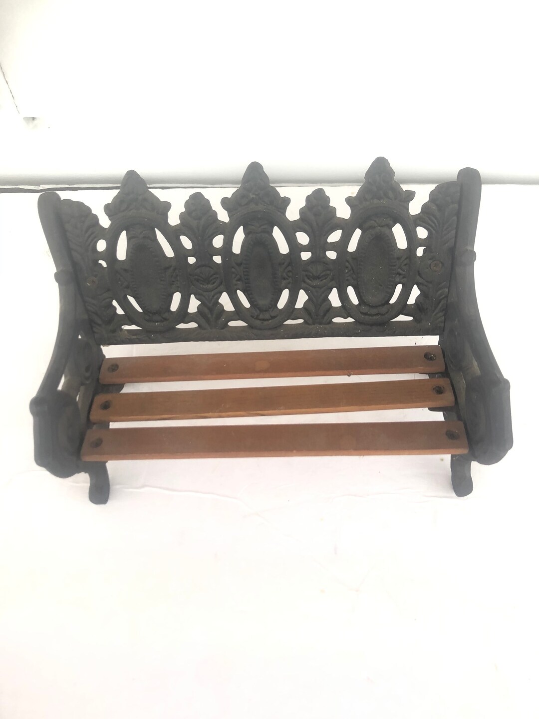 Vintage Wrought Iron and Wood Doll Bench - Etsy