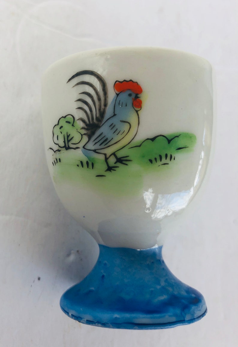 Blue Rooster Footed Egg Holder Easter Collectible - Etsy