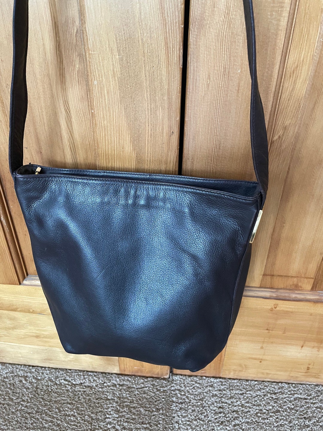 Perlina Brown Leather Crossbody Bag - Etsy