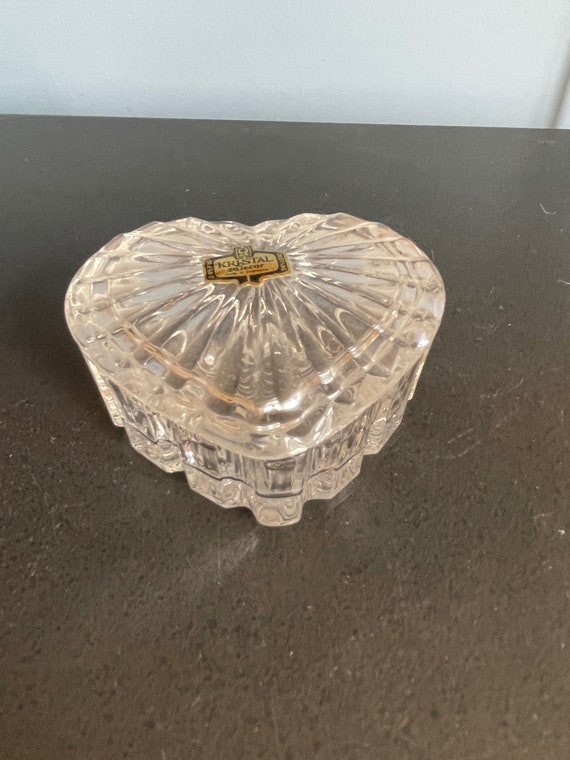 Kristal Heart Shaped Crystal Trinket Box - Gem