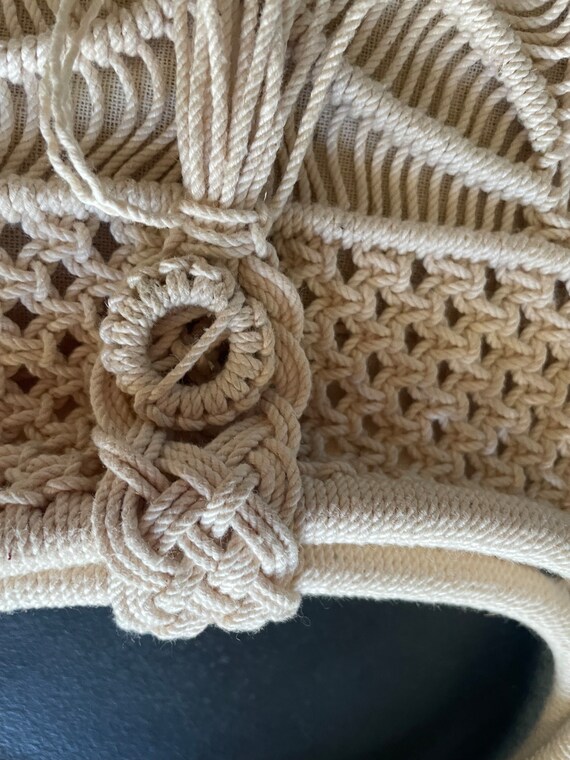 Vintage Natural Color Boho crochet Macrame Bag - Gem