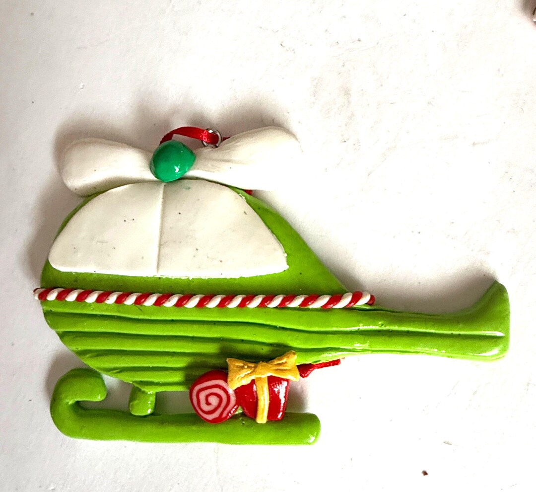 Helicopter Clay Christmas Tree Ornament - Etsy