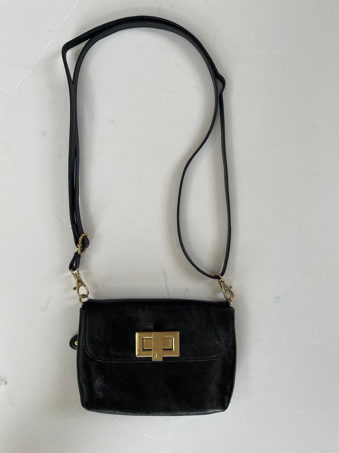 Rowallan Black Leather Crossbody Bag Purse - Etsy