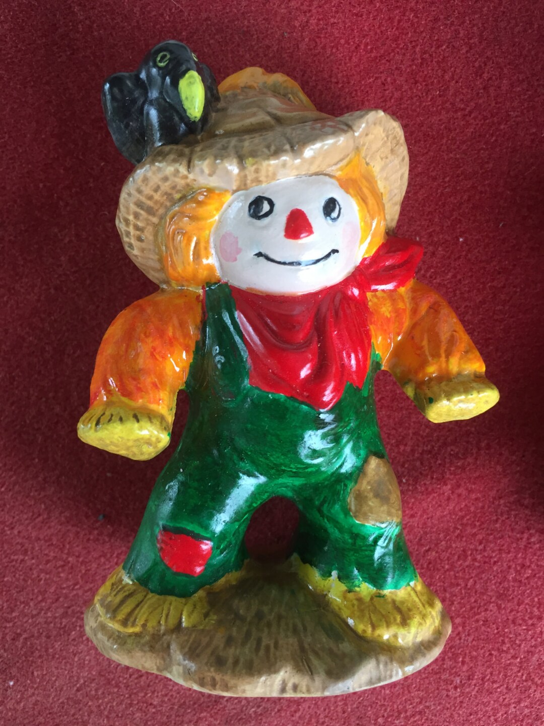 Vintage Handmade Halloween Scarecrow Ceramic Figurine - Etsy