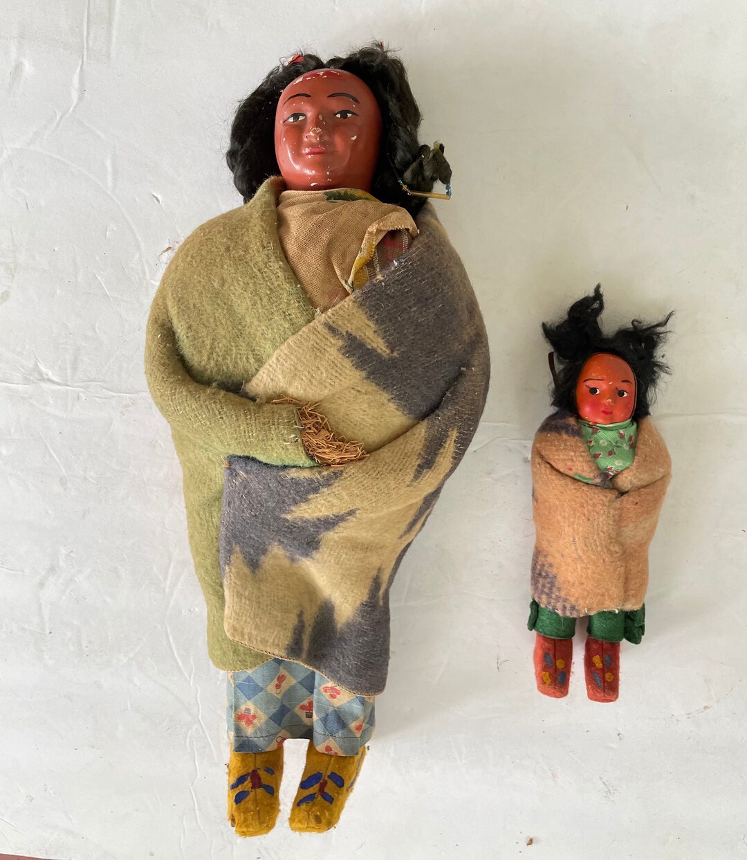 Two Snookum Indian Dolls Mid Century - Etsy