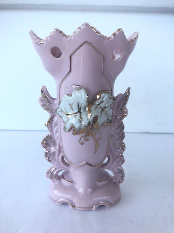 Vintage L & M Pink Bondware Mini Ceramic Vase | Etsy