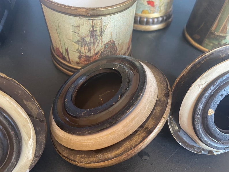 Vintage Old World Map Cartography Tall Ship Canister Set Italy - Etsy