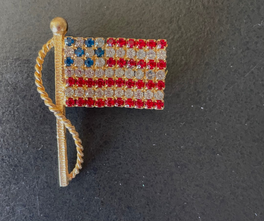 Vintage American Flag Pin Brooch - Etsy