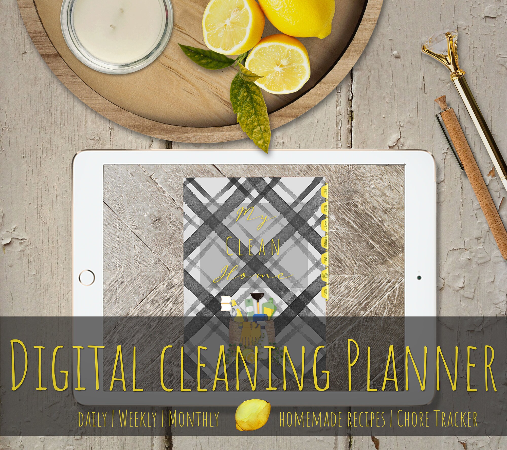 28 Pg Hyperlink Digital Cleaning Planner Daily Weekly Monthly Schedule ...