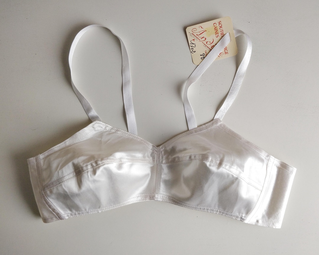 1950s White Satin Bullet Bra - Etsy