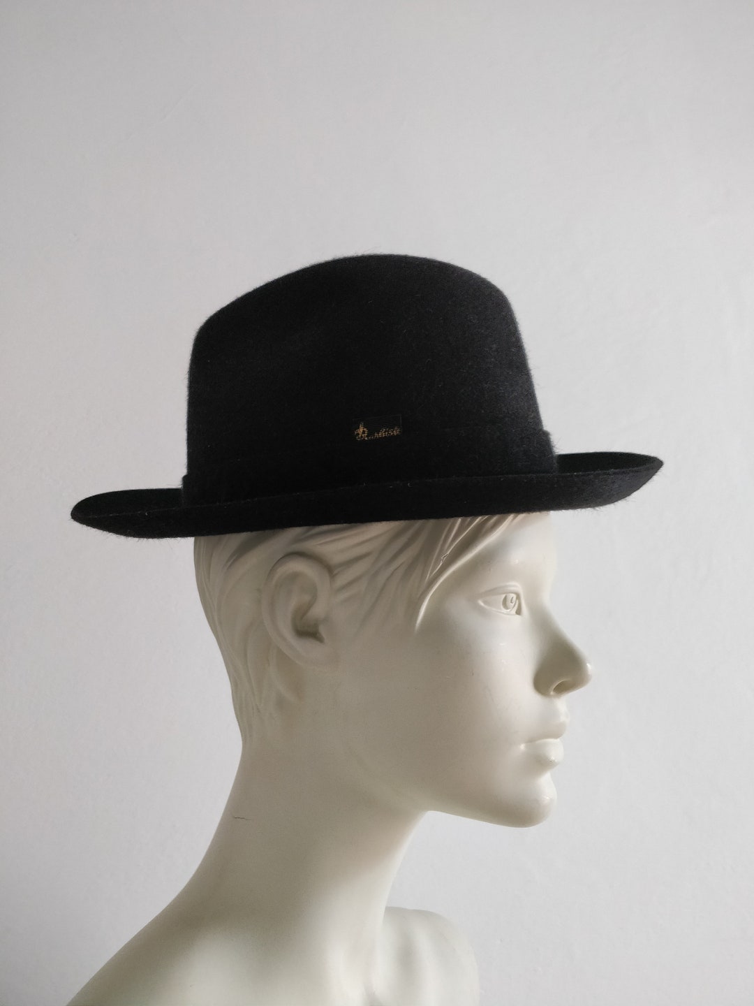 70s BARBISIO Black Furry Felt Fedora Hat Handmade in Italy - Etsy