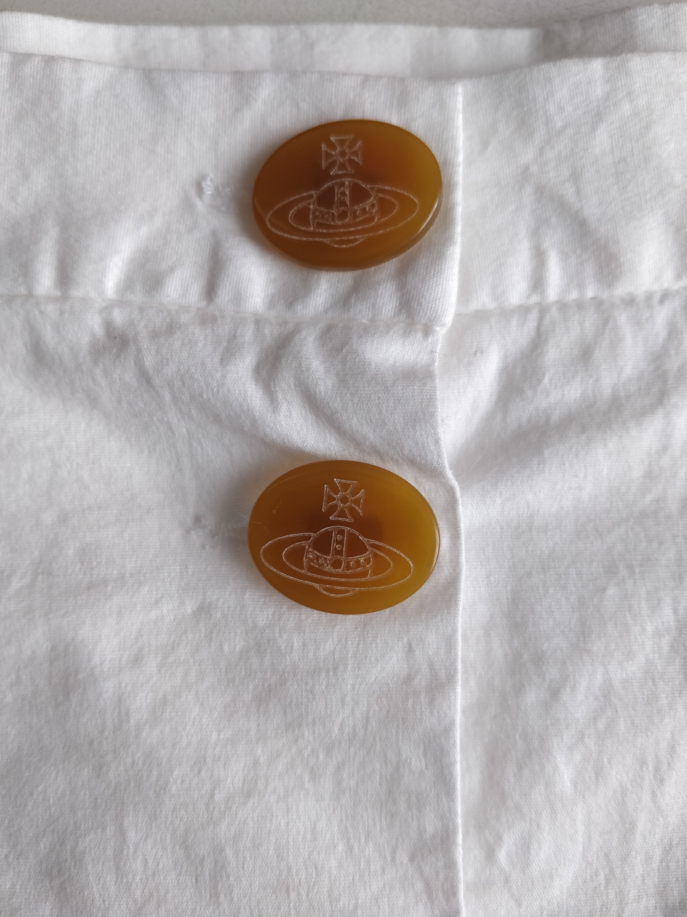 VIVIENNE WESTWOOD 1990s Orbit Buttons White Cotton Skirt - Etsy