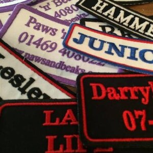 1 Line , Custom Embroidered, Biker, Name Tag, Patch, Iron on or Sew On ...