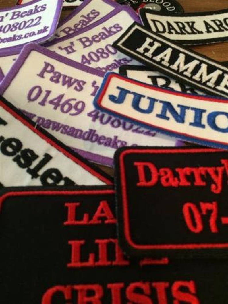 1 Line Custom Embroidered Biker Name Tag Patch Iron on | Etsy