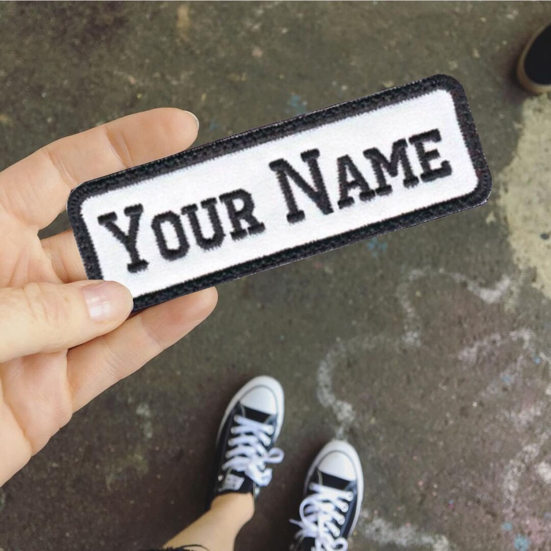 1 Line , Custom Embroidered, Biker, Name Tag, Patch, Iron on or Sew On ...