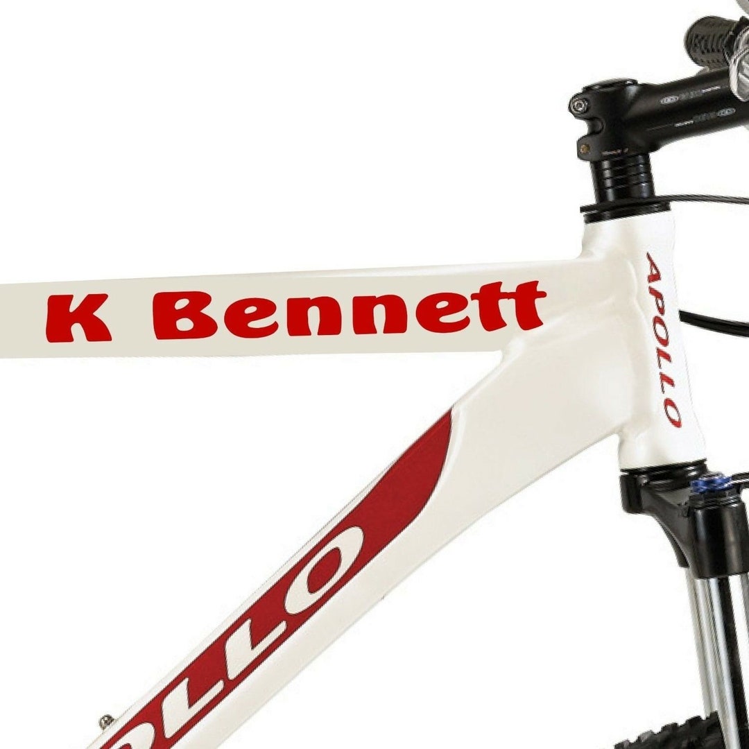 2 X Personalised, Custom, Push Bike Frame, Cycling Name, Vinyl Decals ...