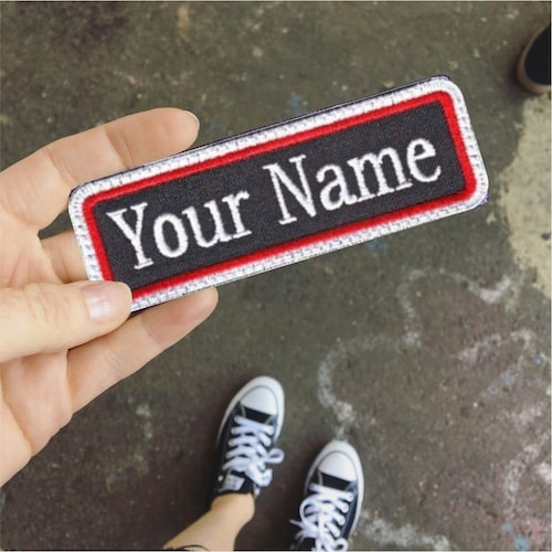 1 Line Custom Embroidered Biker Name Tag Patch Iron on - Etsy