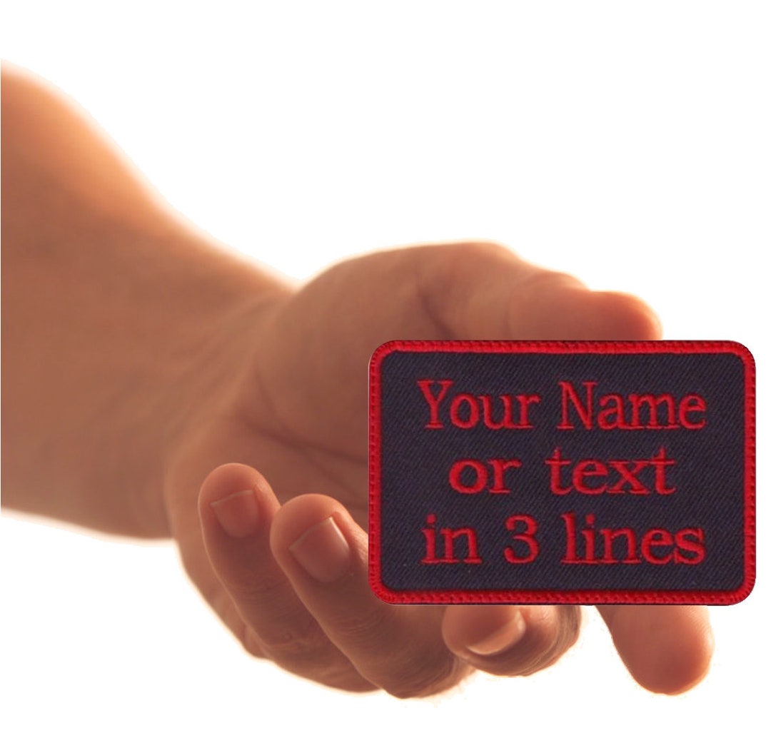 3 Line, Custom Embroidered, Biker, Name Tag, PATCH Iron on or Sew on ...