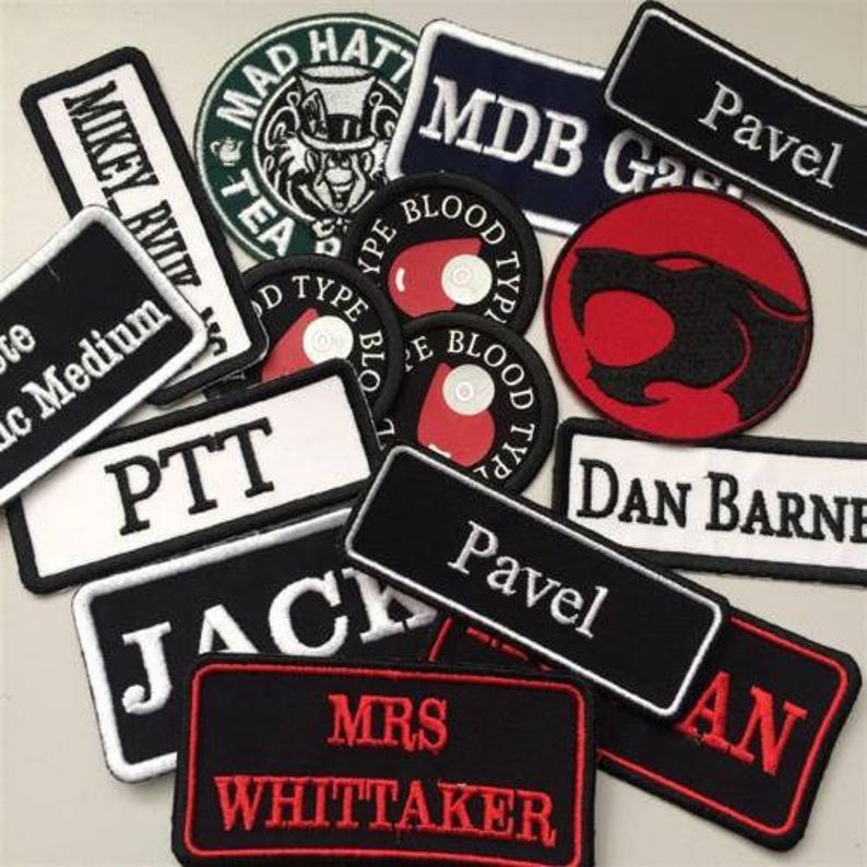 1 Line Custom Embroidered Biker Name Tag Patch Iron on | Etsy