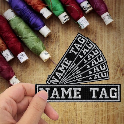 1 Line Custom Embroidered Biker Name Tag PATCH Iron on or - Etsy UK