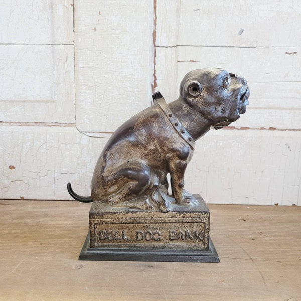 Antique Dog Bank - Etsy