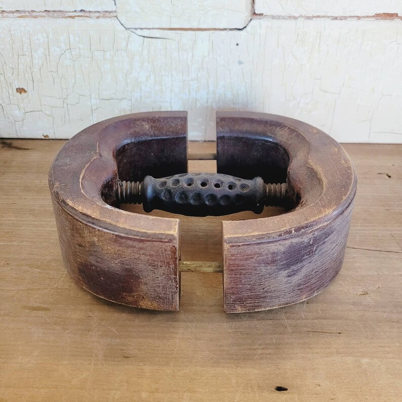 Antique Hat Form Mold Stretcher Sizer Millinery Wood Primitive Tool 6 3 ...