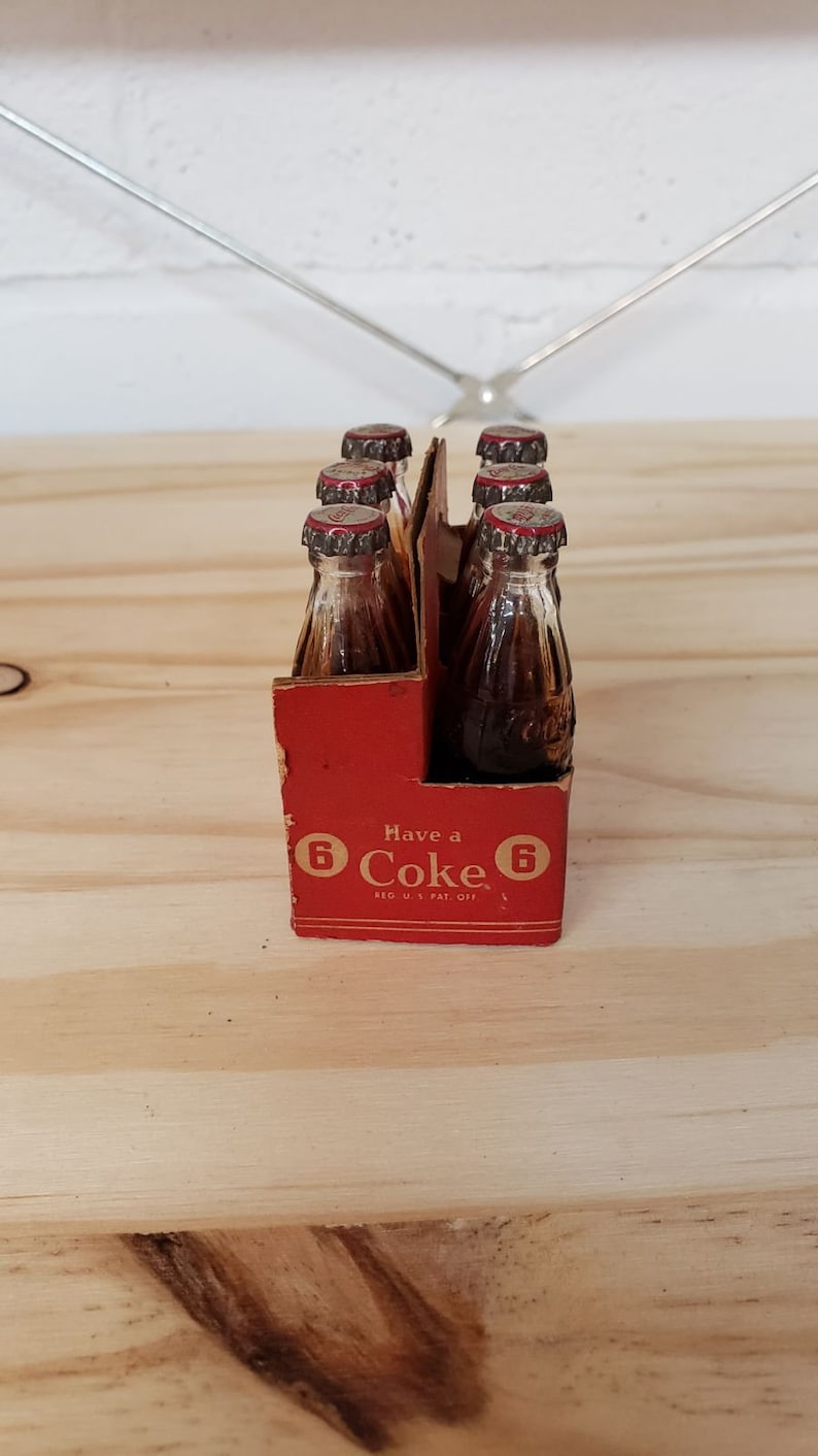 Vintage Mini Bottle Coca-cola 6-pack - Etsy
