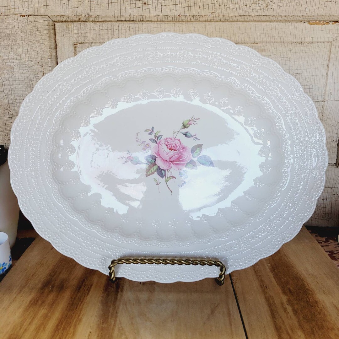 Spode's Jewel Billingsley Rose Pink Copeland Large Oval - Etsy