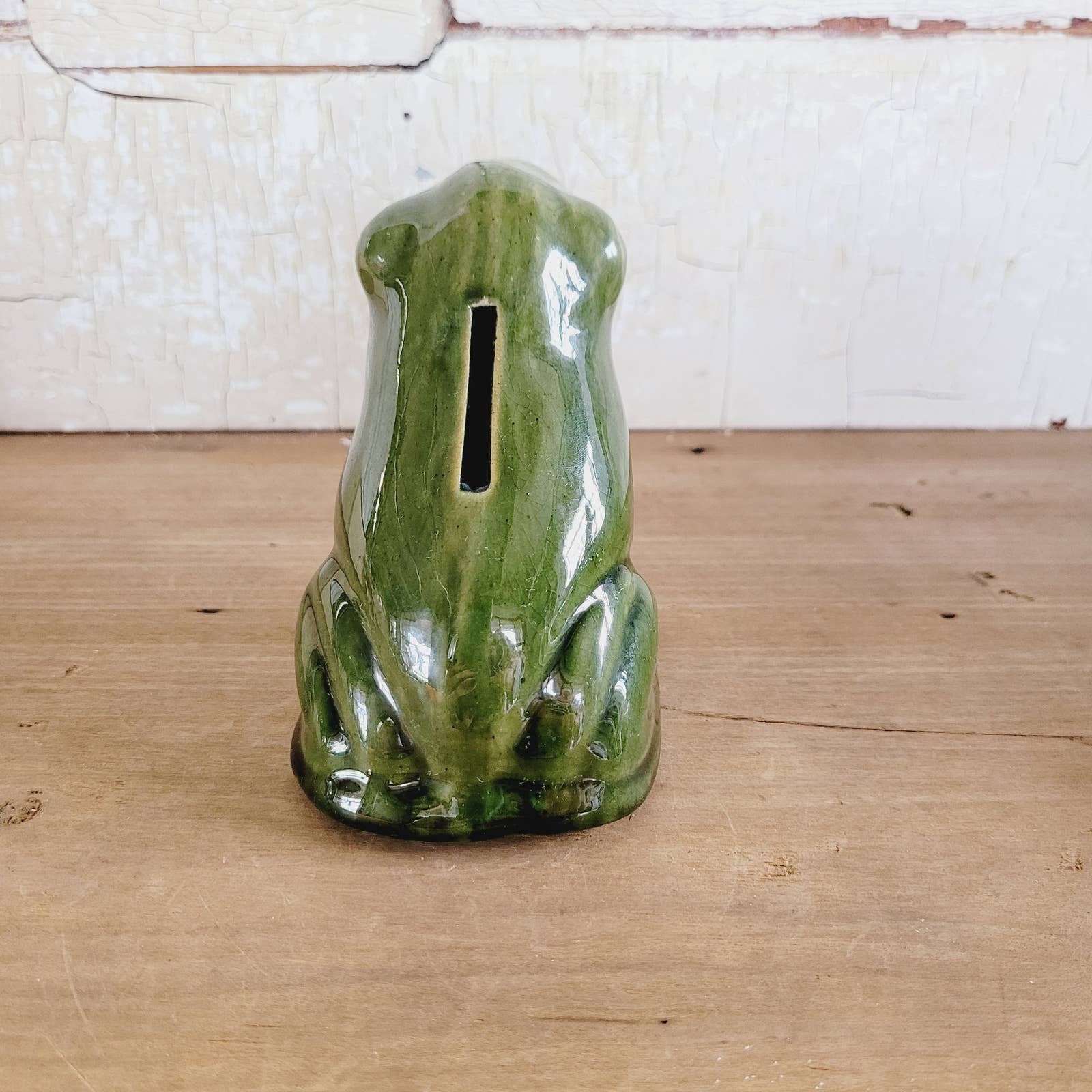 Vintage Seated Frog Pottery Bank - Etsy