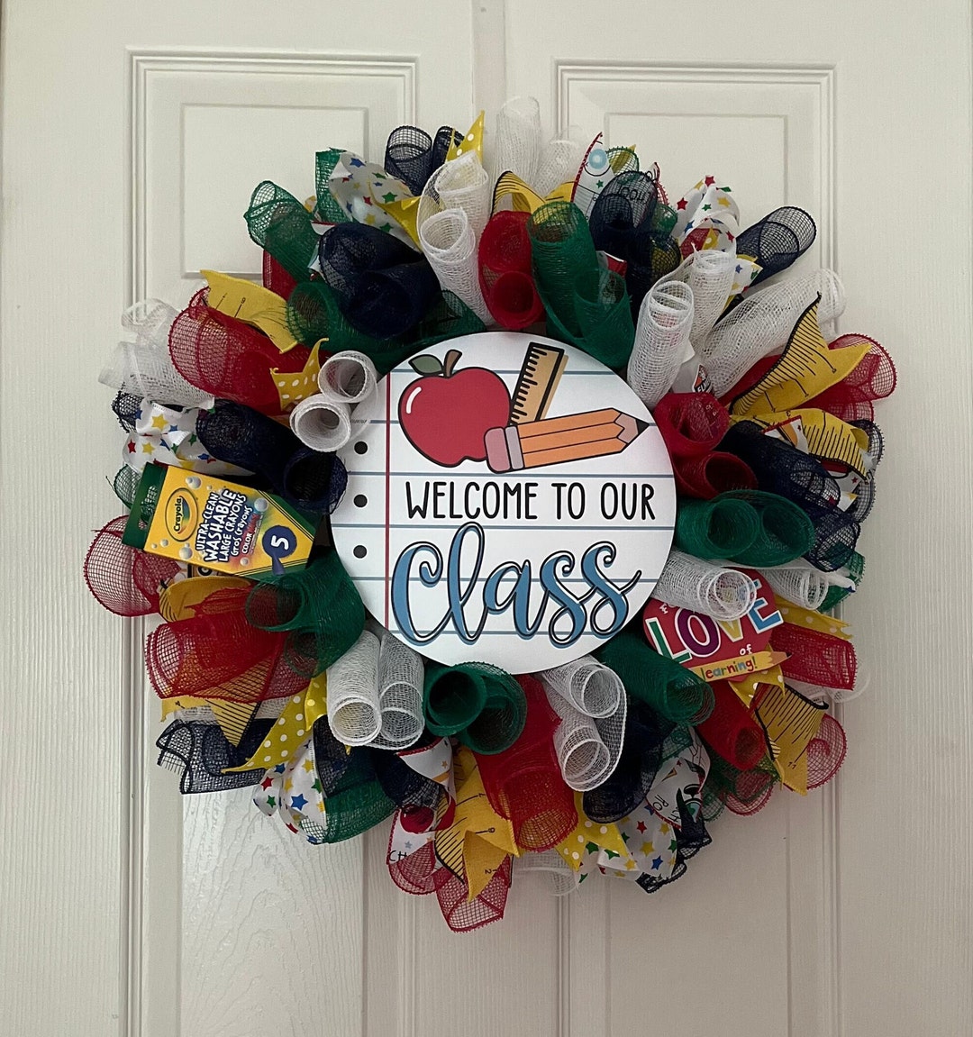 Lizzys Logos, Teacher Wreath, Classroom Wreath, Welcome to Class, Back ...