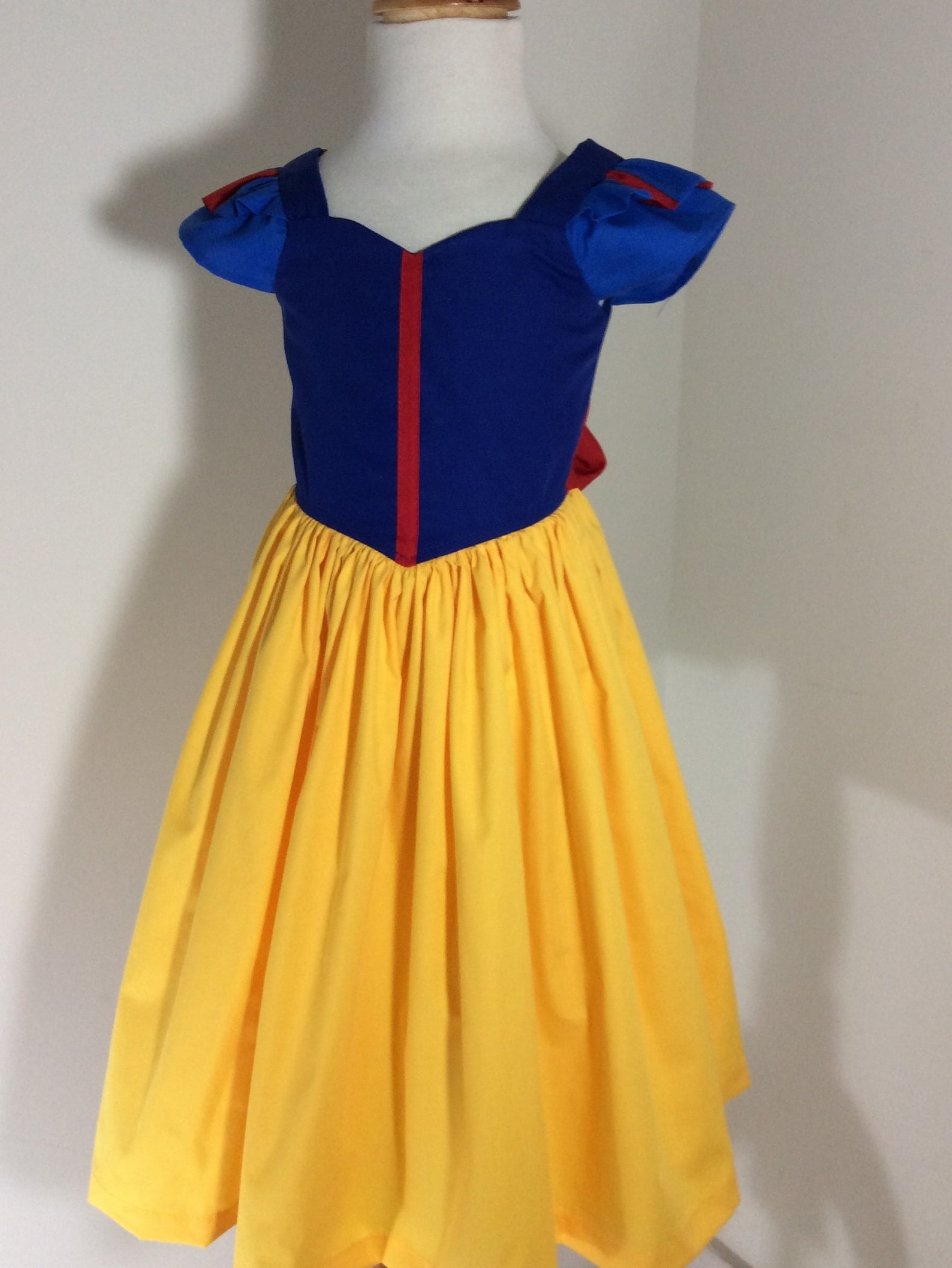 Snow White Dress With Red Trim - Etsy