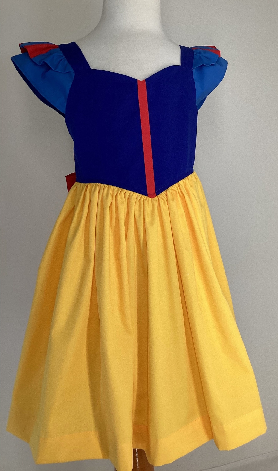 Snow White Dress With Red Trim - Etsy
