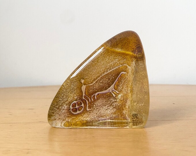 Mats Jonasson Crystal Cave Rock Carving Amber Paperweight 3801, Målerås ...