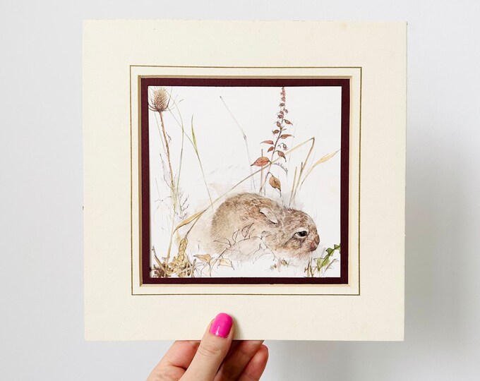 Vintage Mads Stage Rabbit Print, Watercolour Unframed Print, Woodland ...