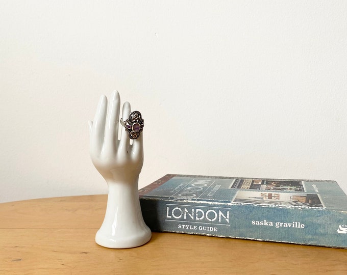 Vintage Ring Holder, Porcelain Jewellery Holder, Hand Shaped Ring Tree ...